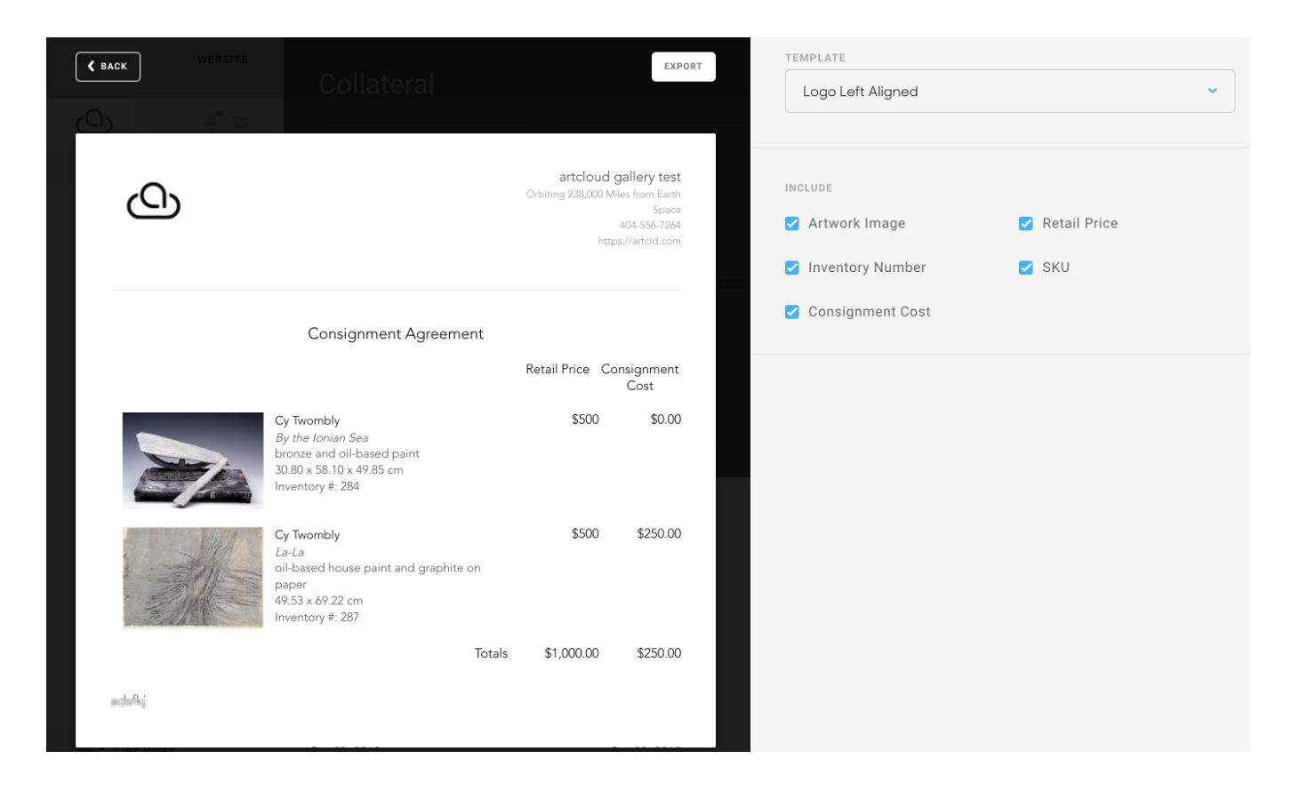 ArtCloud Manager for Galleries